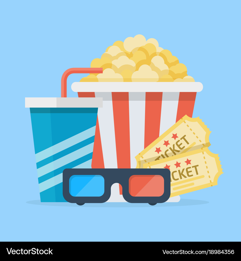 Cinema set Royalty Free Vector Image - VectorStock