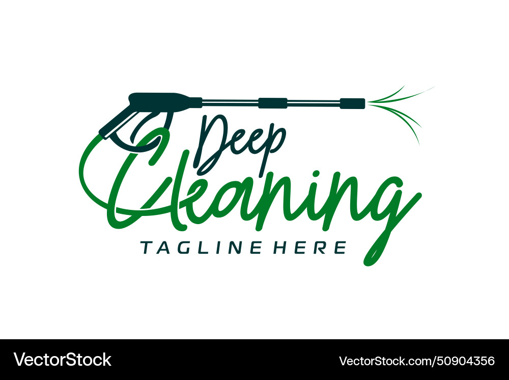 Deep cleaning lettering logo clean Royalty Free Vector Image