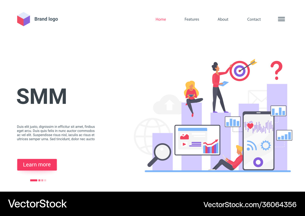 Digital marketing smm web technology Royalty Free Vector