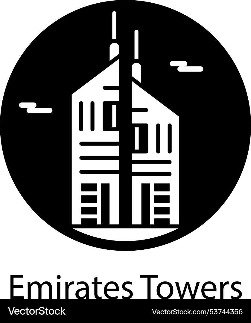 Emirates towers Royalty Free Vector Image - VectorStock