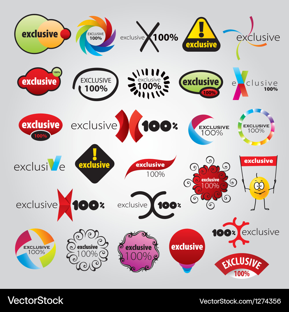 Exclusive collection of icons Royalty Free Vector Image