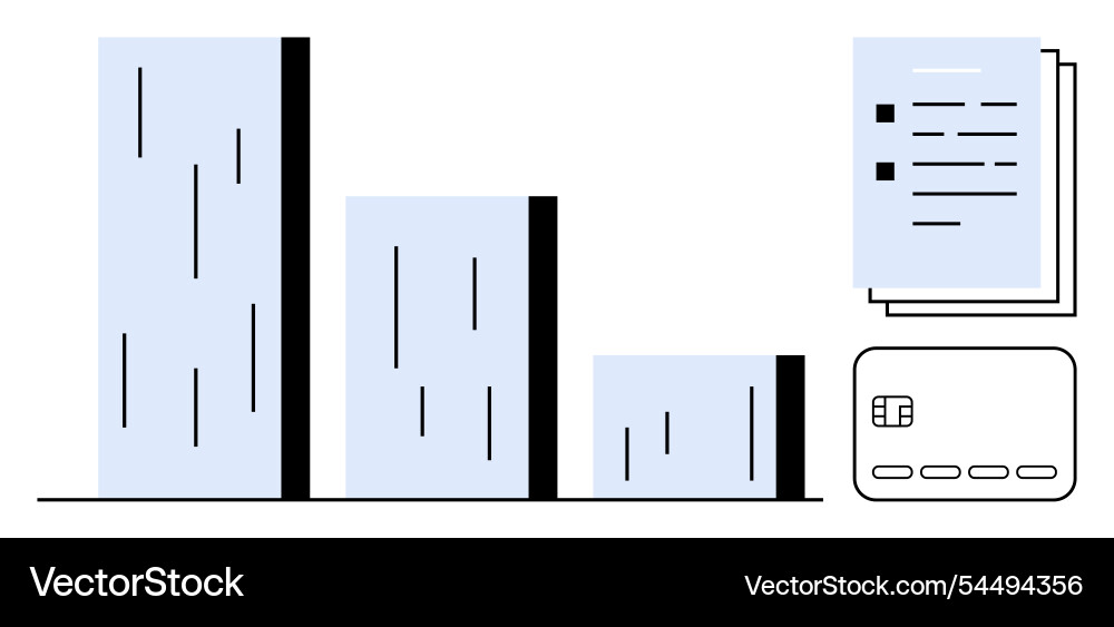 Financial bar chart and payment components Vector Image