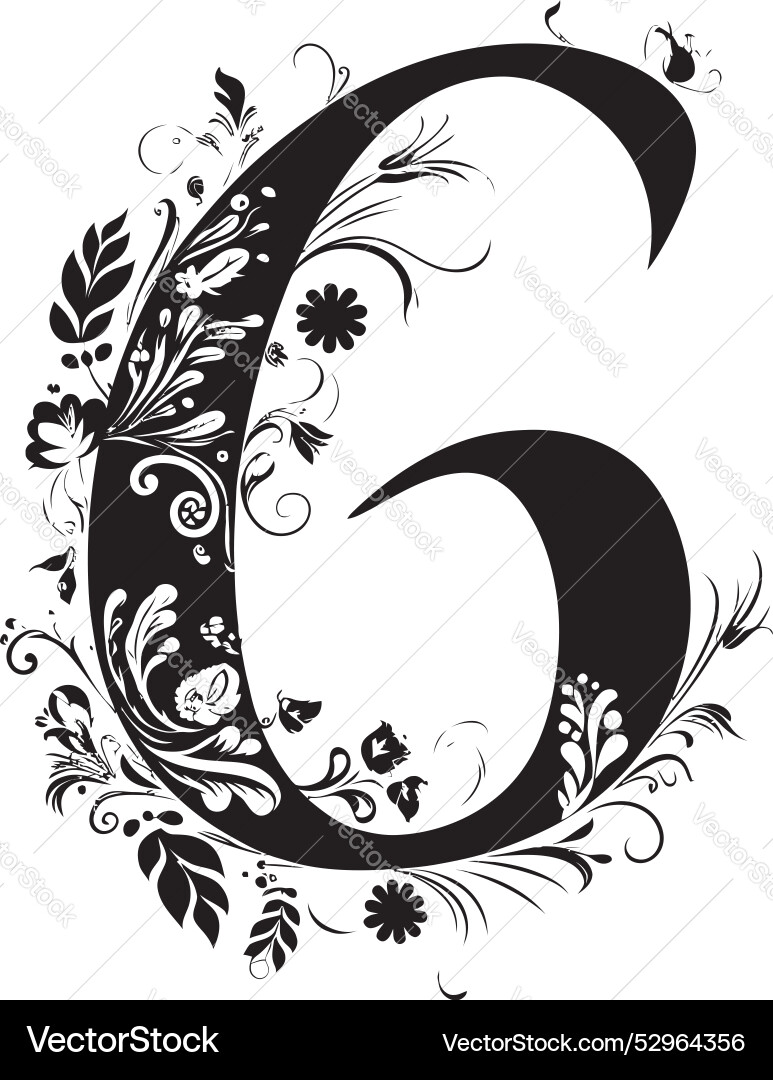 Gilded elegance luxurious letter g font gentle Vector Image