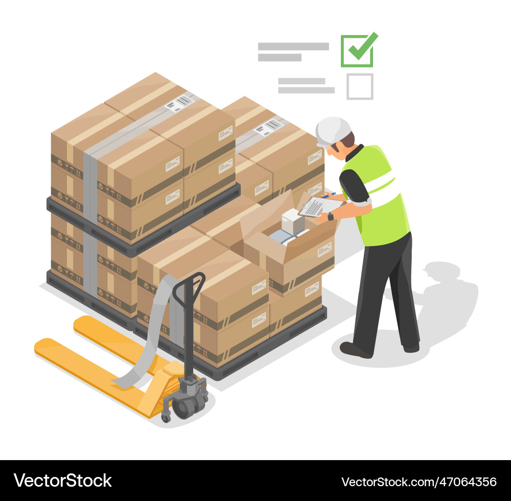 Goods inspection checklist Royalty Free Vector Image