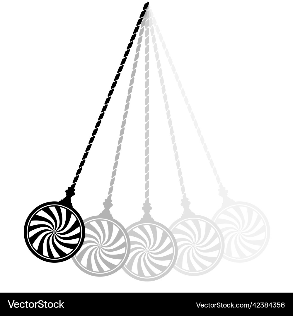 Hypnosis swinging pendulum silhouette Royalty Free Vector