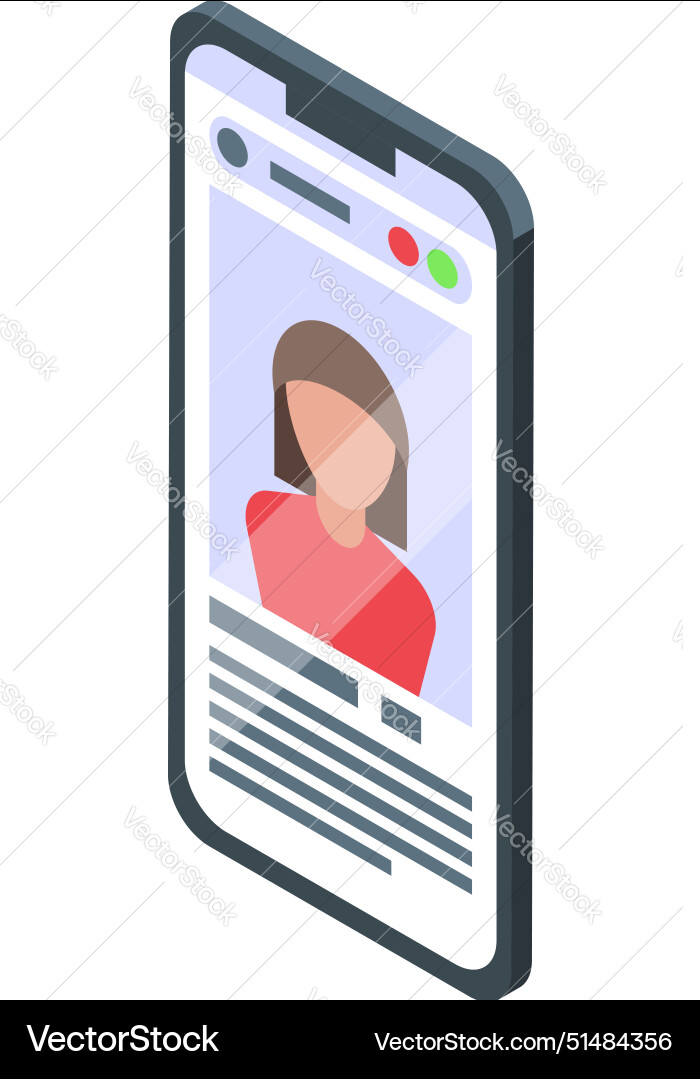 Isometric of a mobile phone Royalty Free Vector Image