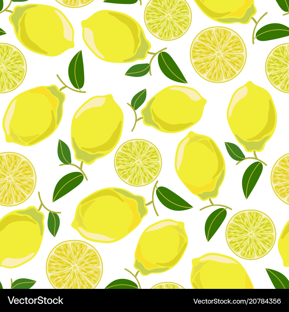 Lemon seamless pattern Royalty Free Vector Image