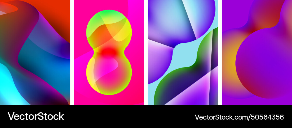 Liquid abstract shapes with gradient colors Vector Image