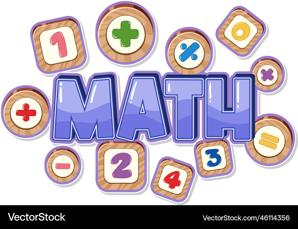 Math and number text banner Royalty Free Vector Image