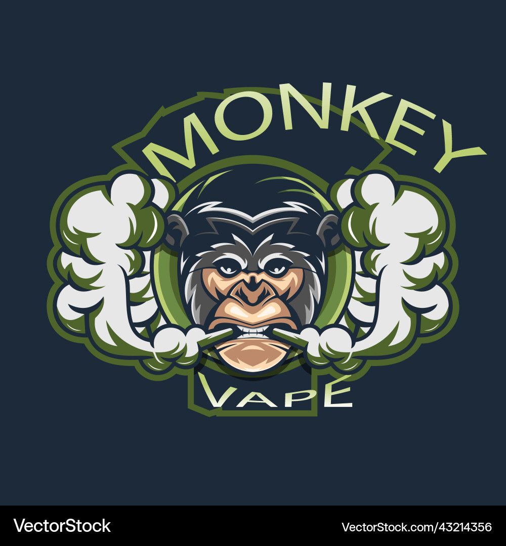 Monkey Vaping Mascot Logo Royalty Free Vector Image