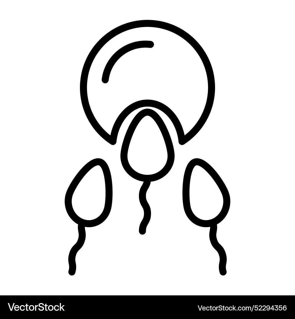 Ovule being fertilized by sperm icon linear logo Vector Image