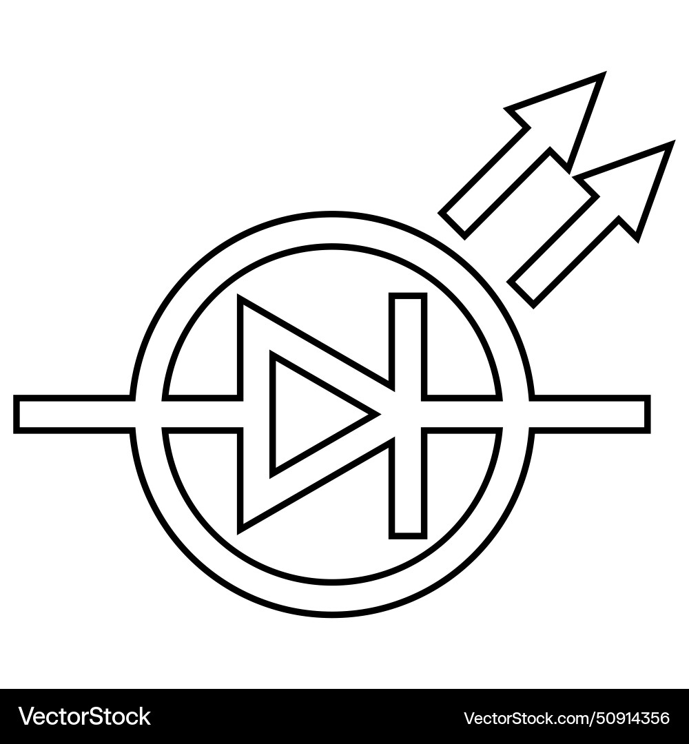 Schematic designation led semiconductor device Vector Image