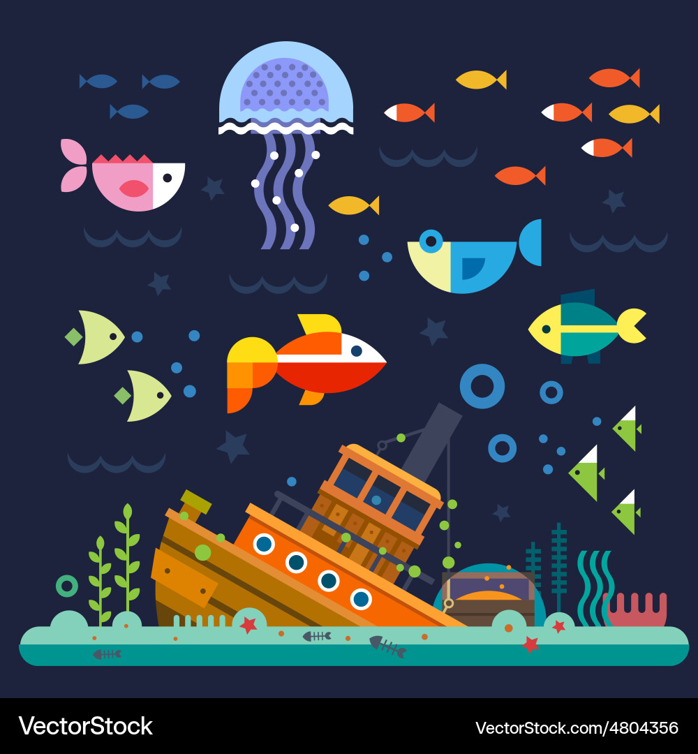 Underwater sea life Royalty Free Vector Image - VectorStock