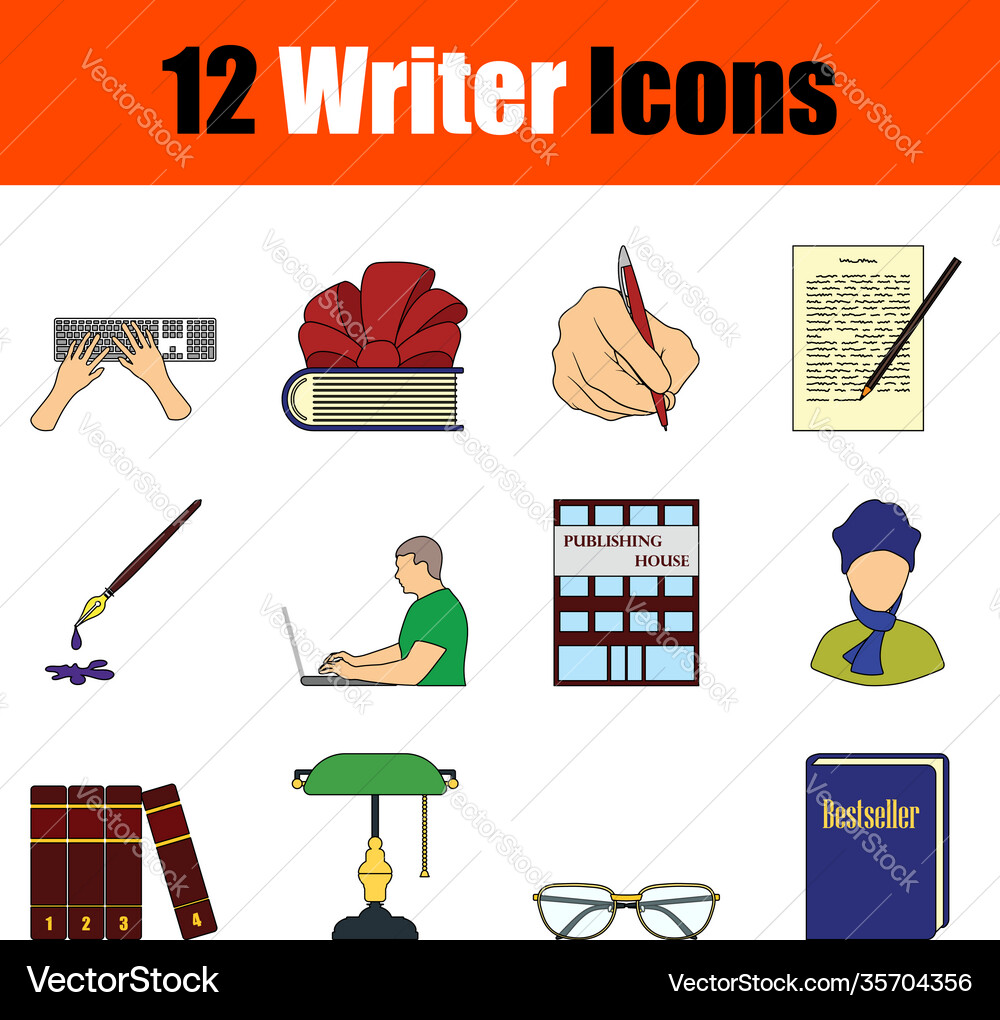 Writer icon set Royalty Free Vector Image - VectorStock