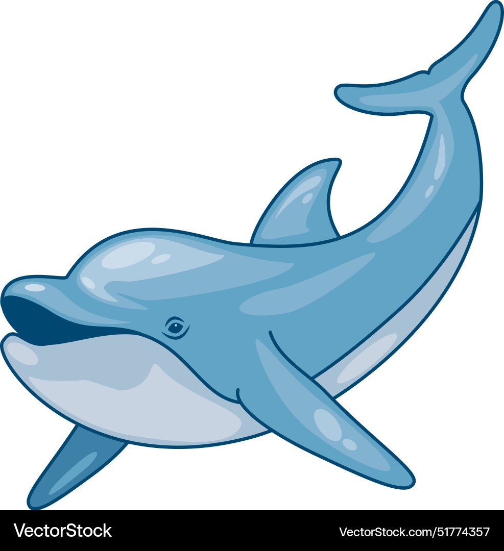 Aquatic animal dolphin cute Royalty Free Vector Image