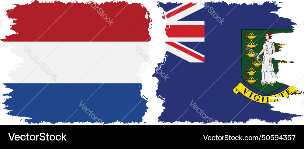 British virgin islands and netherlands grunge Vector Image