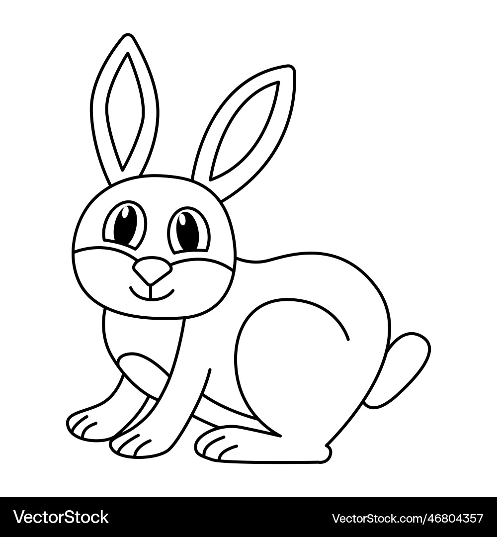 Cute rabbit cartoon coloring page Royalty Free Vector Image