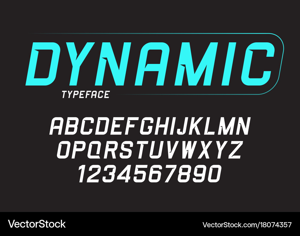 Dynamic bold italic font design alphabet typeface Vector Image