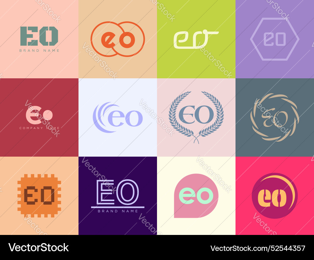 Eo logo company template letter e and o logotype Vector Image