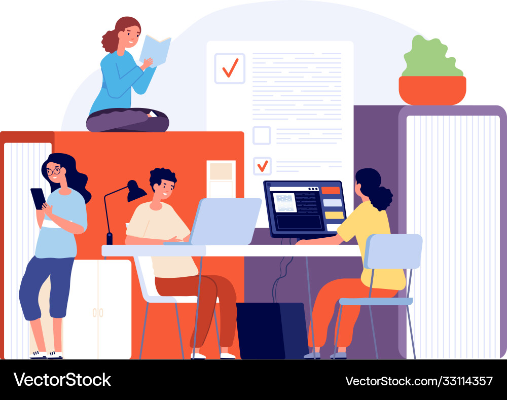 Exam preparing technology examination preparation Vector Image
