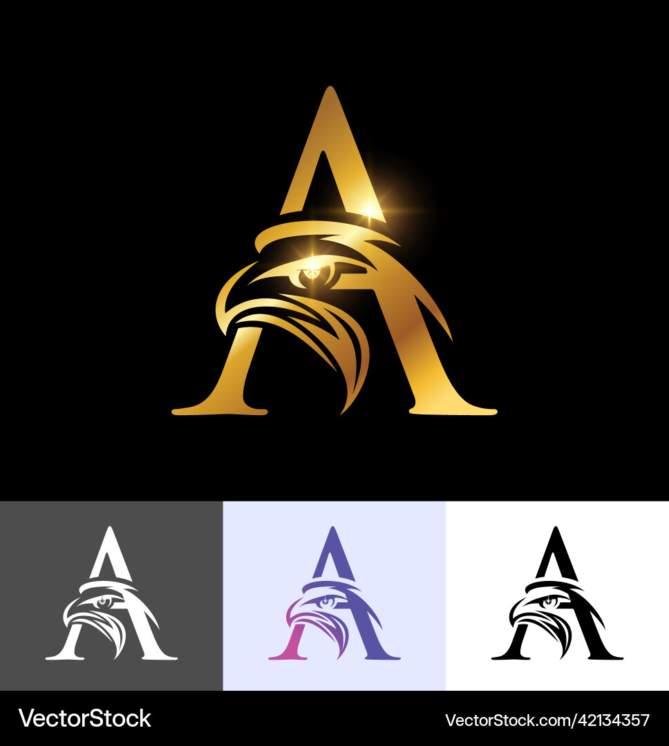 Golden Eagle Monogram Logo Royalty Free Vector Image