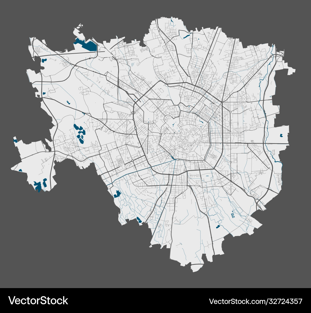 Milan map detailed city poster Royalty Free Vector Image