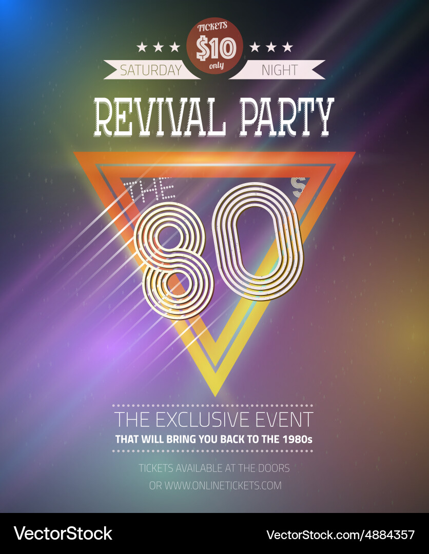 Neon Tron 80s Party Poster Royalty Free Vector Image