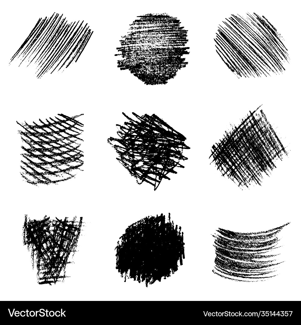 Pencil Hatching Set - Sketch Collection Royalty Free Vector