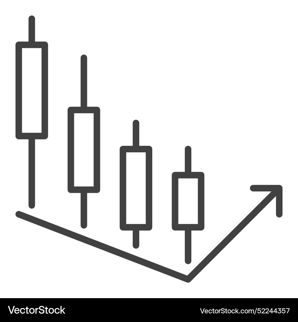 Stock market trading candlestick chart linear Vector Image