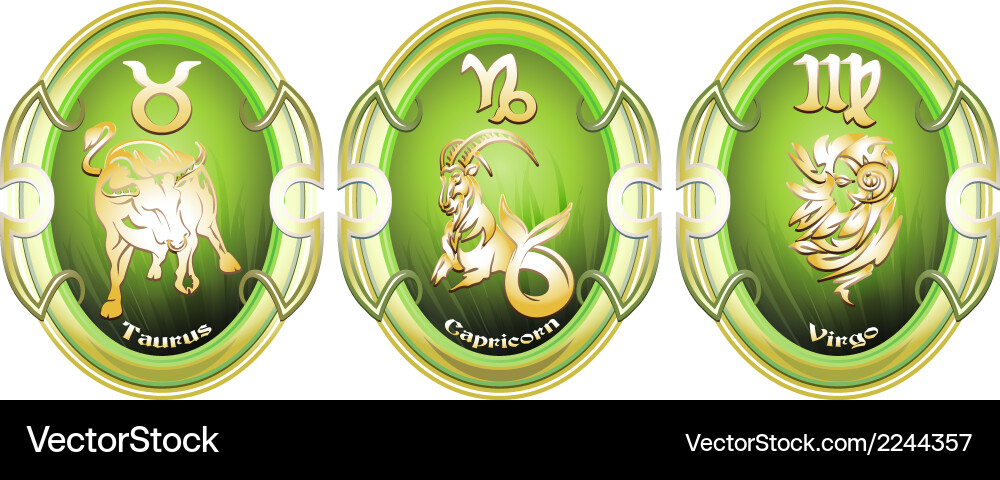 Zodiac signs of earth Royalty Free Vector Image