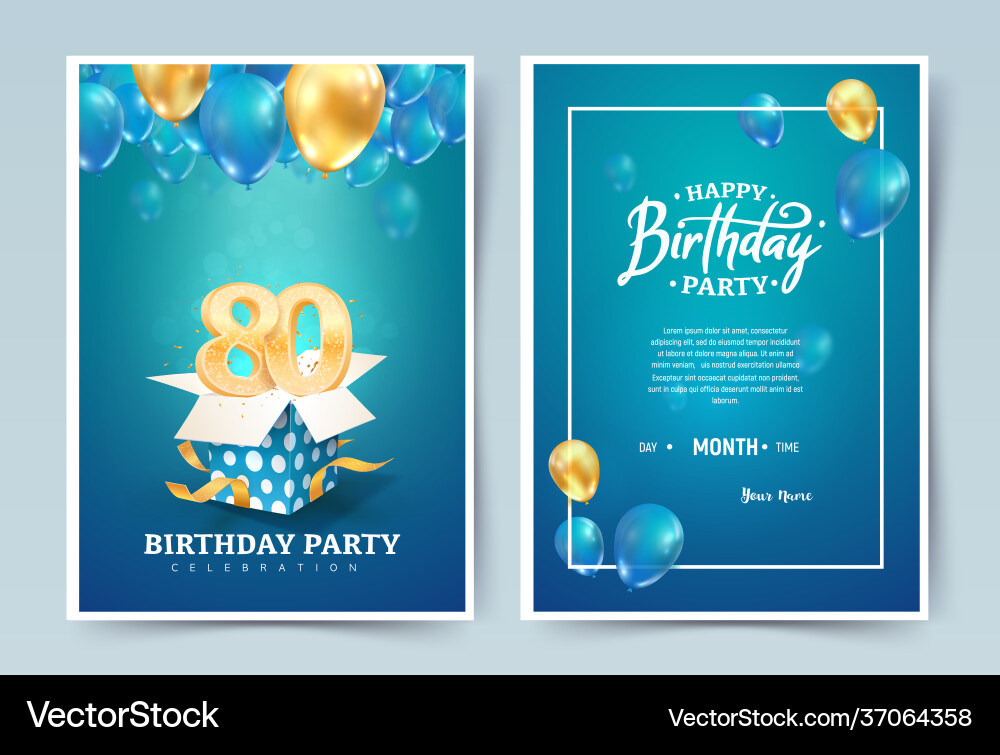 Happy 80th Birthday Vector Images (over 2,300)