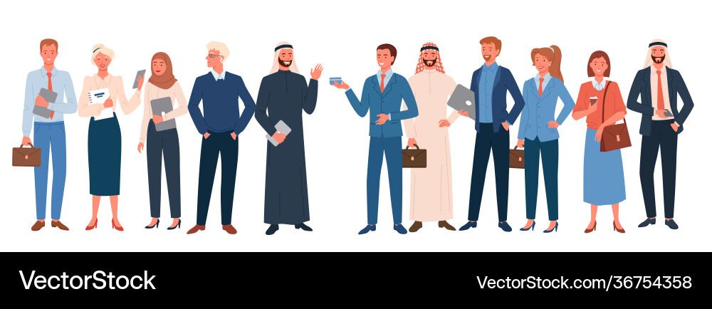 Business office worker people diversity set happy Vector Image