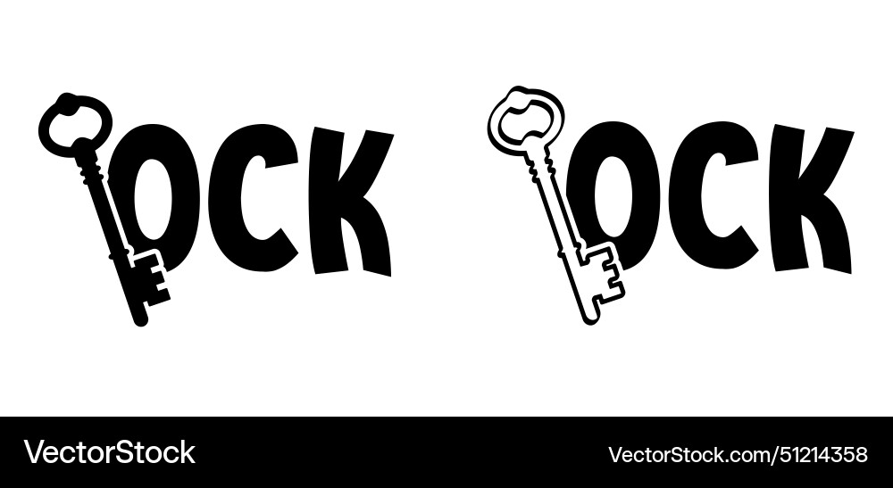 Cartoon slogan luck with key symbol Royalty Free Vector