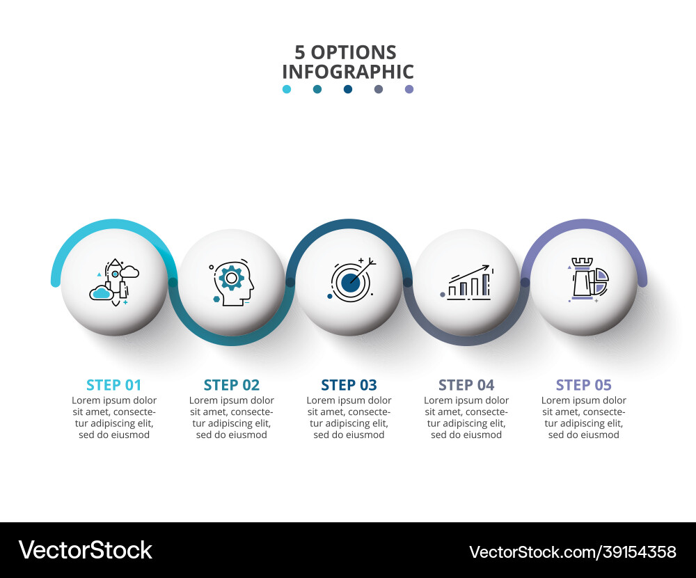 Circle infographic elements template for timeline Vector Image