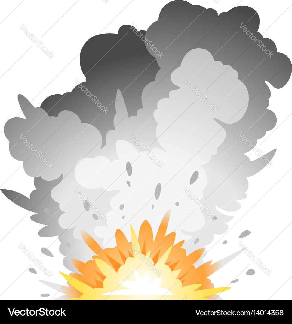 Ground bomb explosion Royalty Free Vector Image