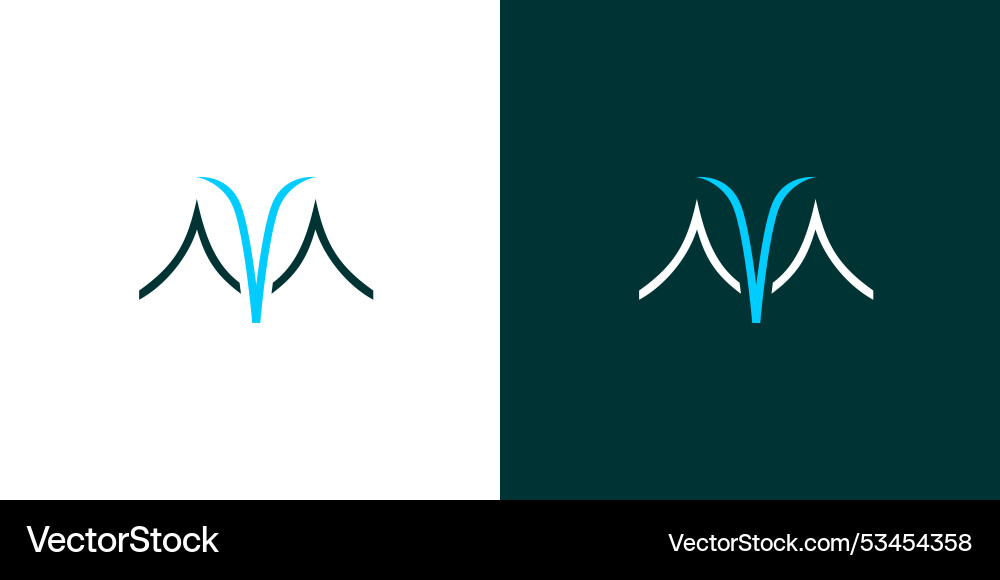 Modern and unique vm logo design Royalty Free Vector Image