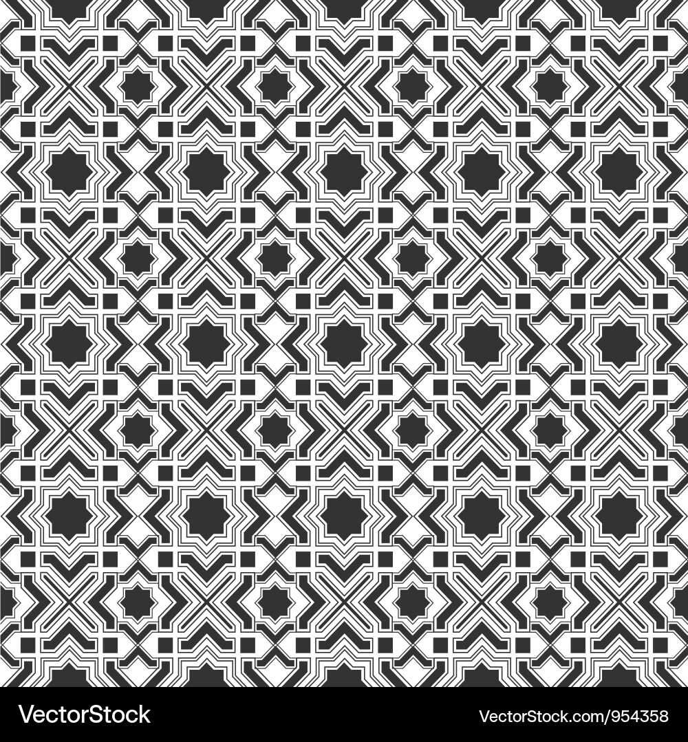 Monochromic islamic pattern Royalty Free Vector Image