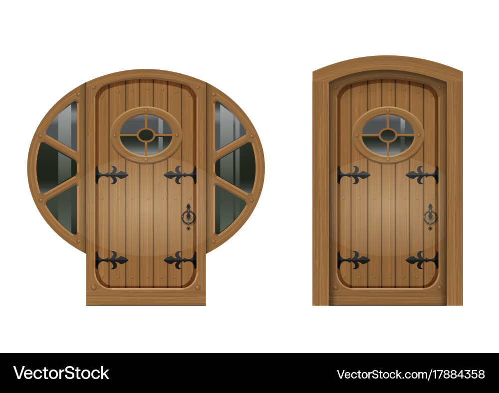 Old arched door Royalty Free Vector Image - VectorStock