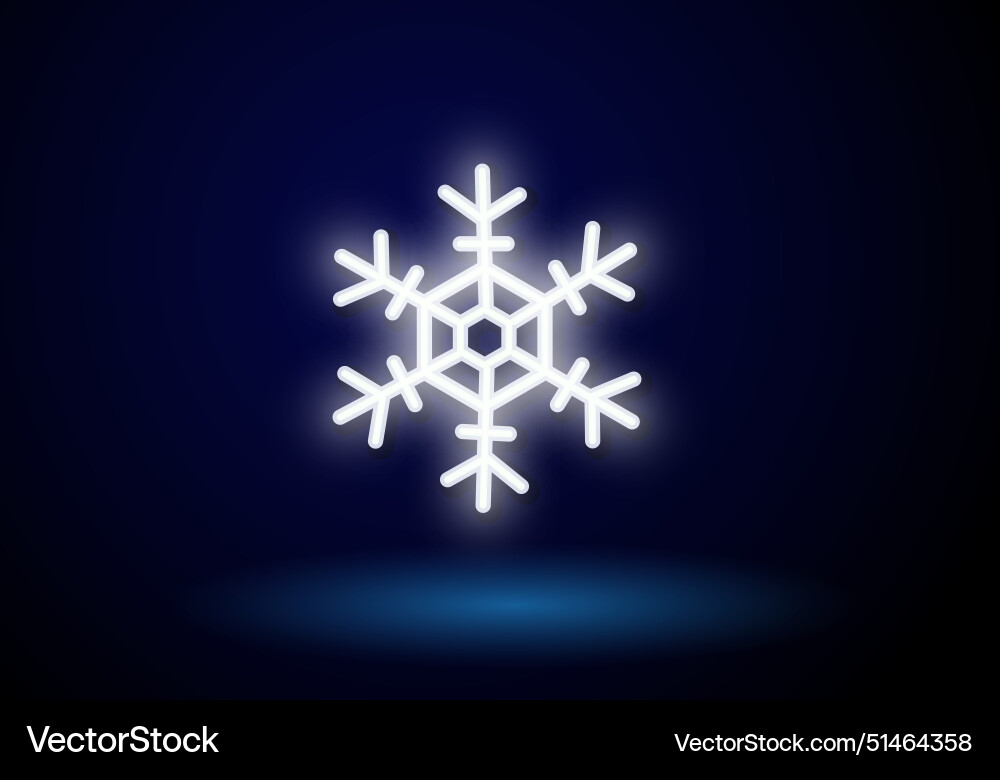 Snowflake neon sign luminous signboard Royalty Free Vector