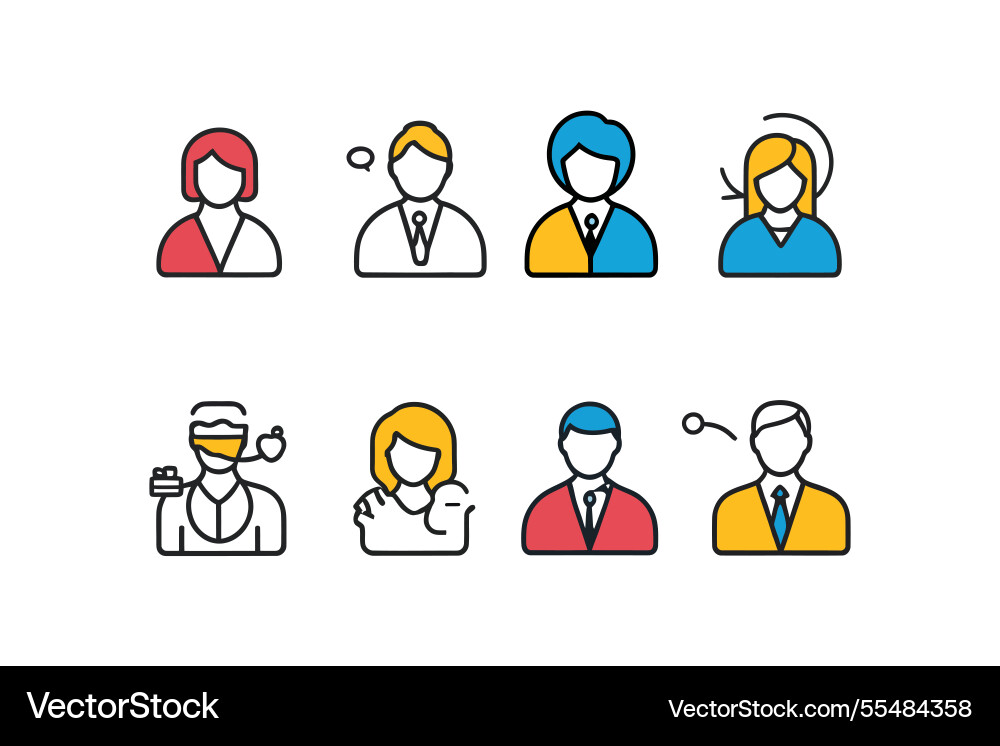 Society line icons set Royalty Free Vector Image