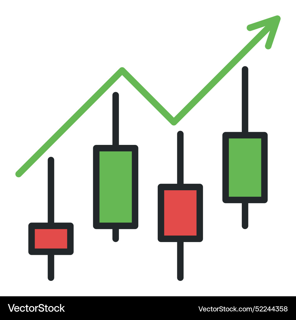 Stock market day trading candlestick chart Vector Image