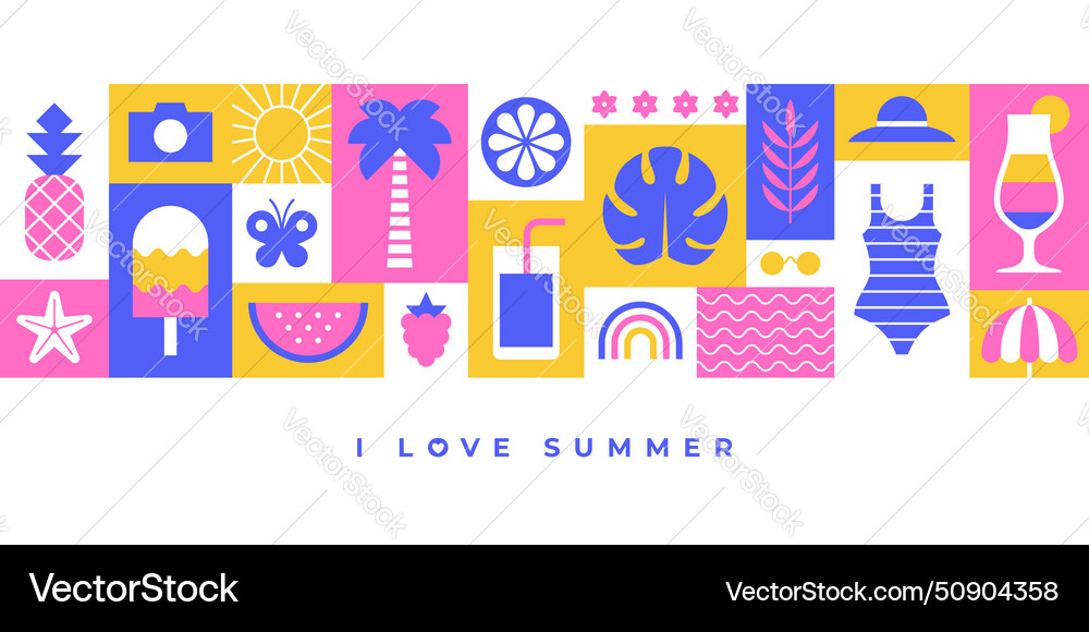 Summer horizontal banner Royalty Free Vector Image