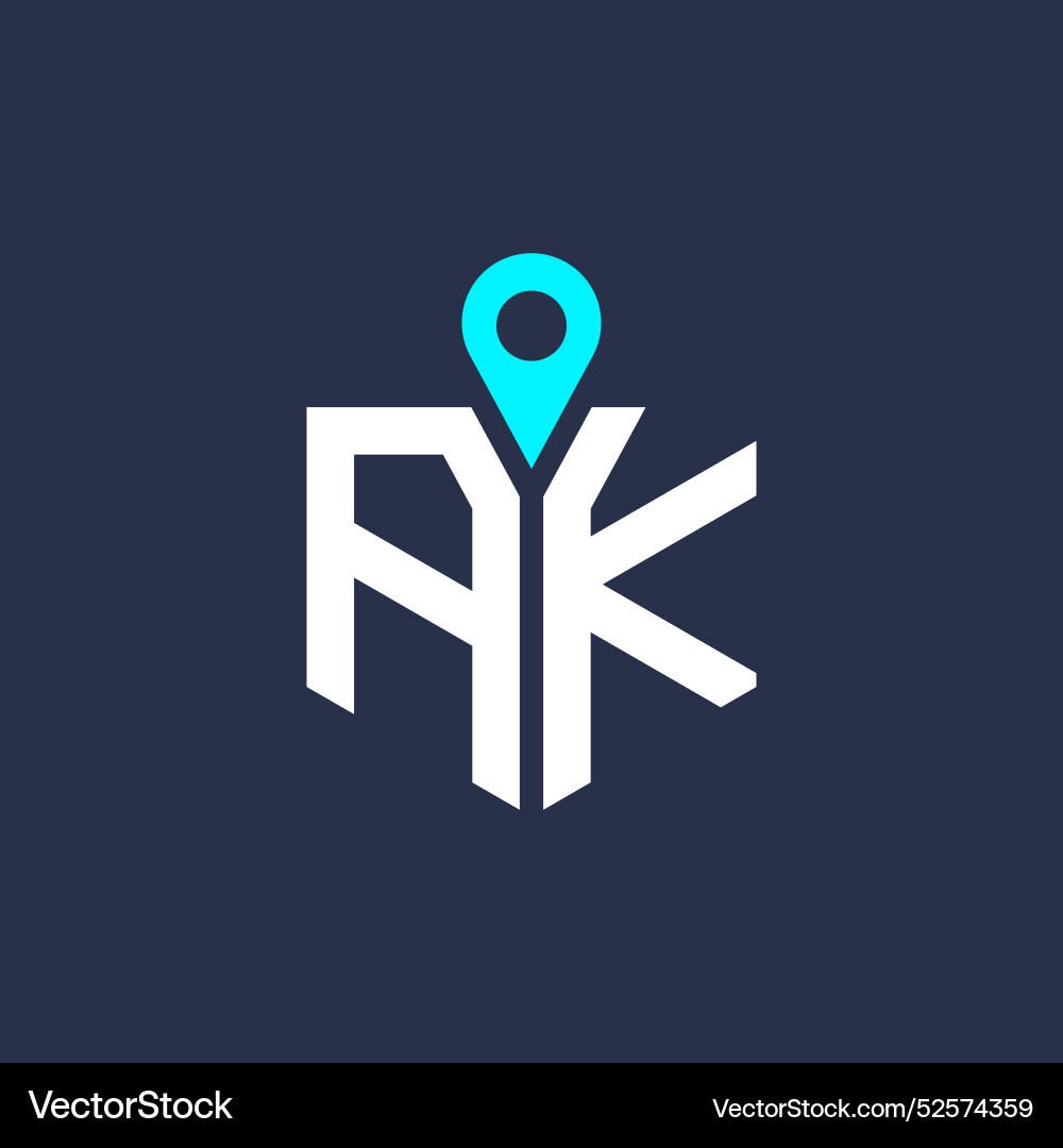 Ak location logo design for recruitment Royalty Free Vector