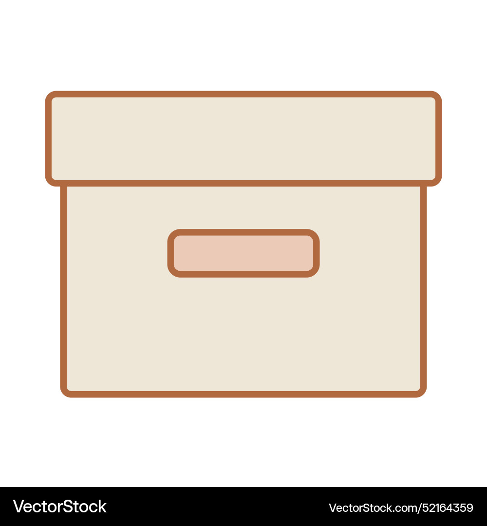 Archive box cardboard container line icon Vector Image
