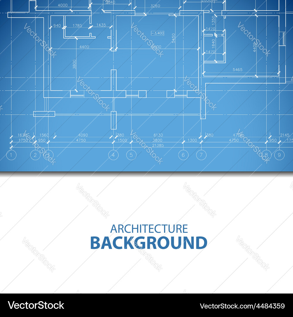 Blue architecture plan Royalty Free Vector Image