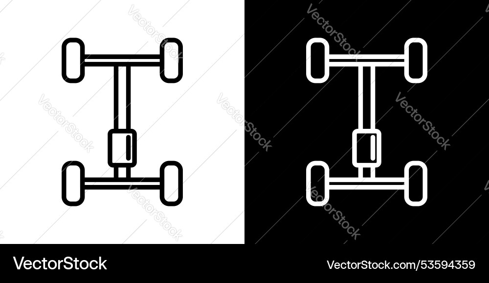 Car chassis thin line icon set Royalty Free Vector Image