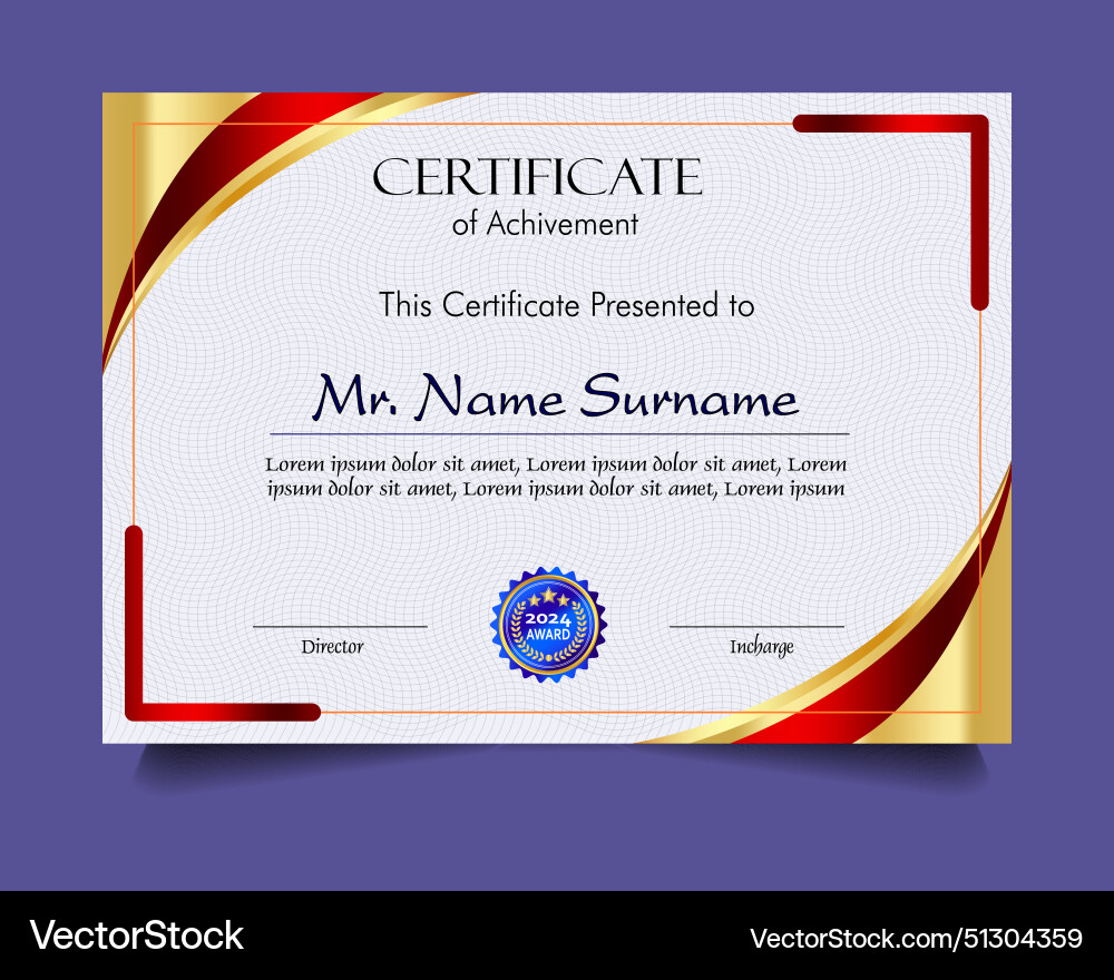 Certificate design Royalty Free Vector Image - VectorStock