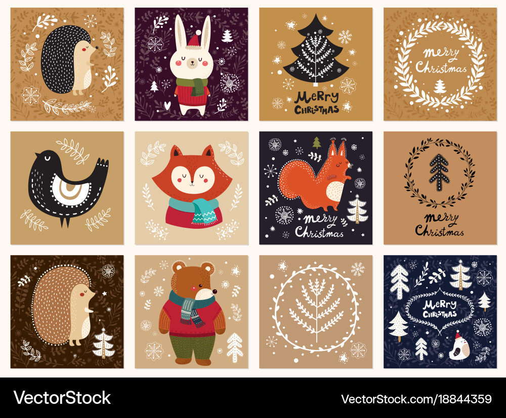 Christmas Card Collection Royalty Free Vector Image