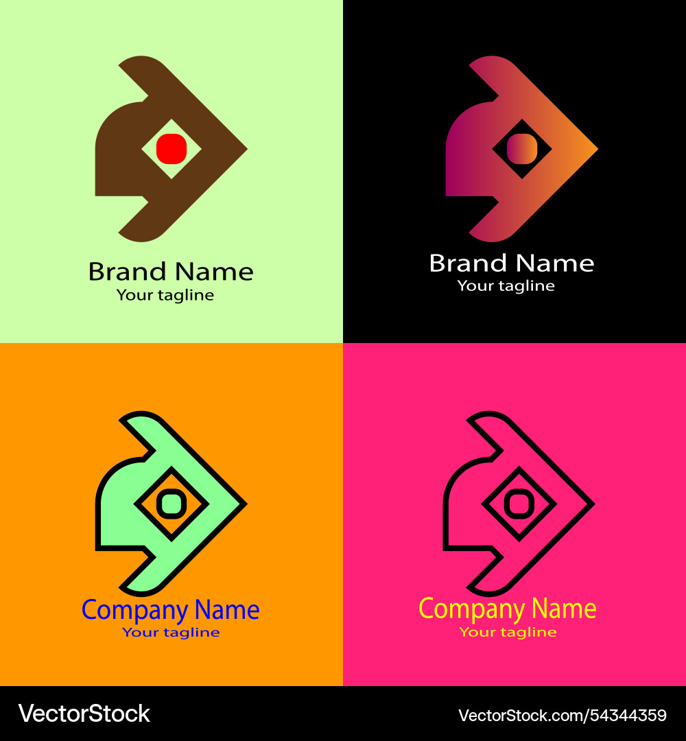 Creative best shape logo design Royalty Free Vector Image