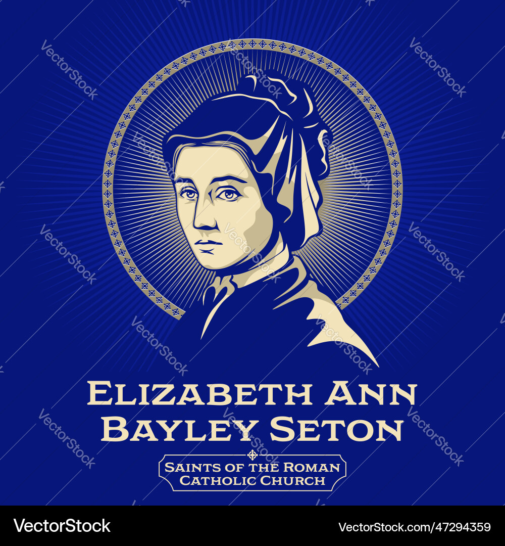 Elizabeth Ann Bayley Seton - Catholic Saint Vector Image